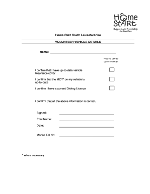 Fillable Online Vehicle details form.doc Fax Email Print - pdfFiller