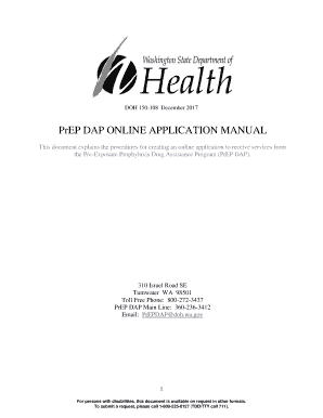Fillable Online PrEP DAP Online Application Manual. PrEP DAP Online ...