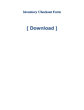 Fillable Online Inventory Checkout Form. Inventory Checkout Form Fax ...