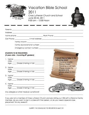 Fillable Online Weekly Church Calendar CROSS LUTHERAN CHURCH AND ...