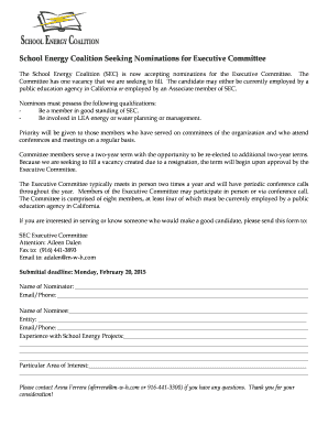 Fillable Online Exec Comm Nomination Form Fax Email Print - pdfFiller