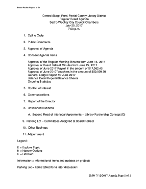 Fillable Online Board Packet Page 1 of 51 Fax Email Print - pdfFiller