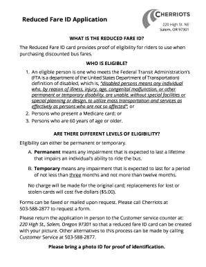 Fillable Online Reduced Fare ID Application.docx Fax Email Print ...