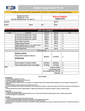 Fillable Online Audio Visual Order Form - ALM Works JIRA Fax Email ...