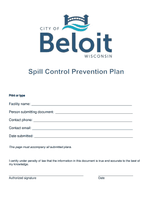Fillable Online Spill Control Prevention Plan Template Fax Email Print ...