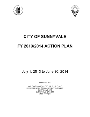 Fillable Online sunnyvale ca HUD Action Plan FY2013/14 Fax Email Print ...