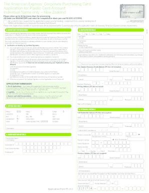 Fillable Online The American Express Corporate Purchasing ...