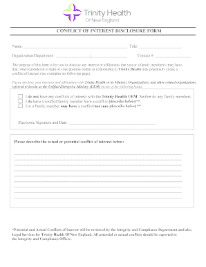 Fillable Online Sample Conflict of Interest Form Fax Email Print ...