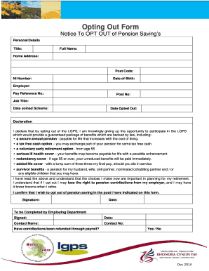 Fillable Online Opting Out Form Fax Email Print - pdfFiller