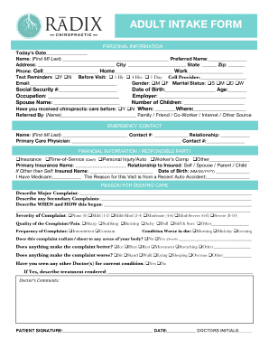 Fillable Online Adult Intake Form (8-9-18).docx Fax Email Print - pdfFiller
