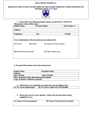 Fillable Online FORM - Beaumont Hospital Fax Email Print - pdfFiller