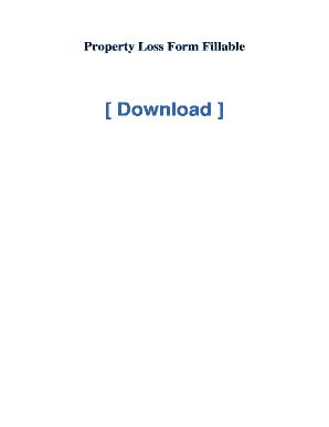 Fillable Online Property Loss Form Fillable. Property Loss Form ...