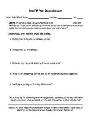 Fillable Online Student-Directed Functional Assessment Interview Fax ...