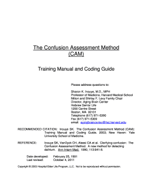Fillable Online The Confusion Assessment Methodrevised10-4-11.doc Fax ...
