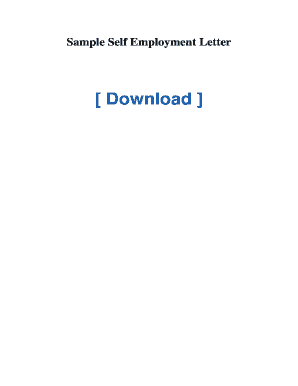 Fillable Online Sample Self Employment Letter. Sample Self Employment ...