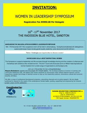 Fillable Online invitation: women in leadership symposium - Masana ...