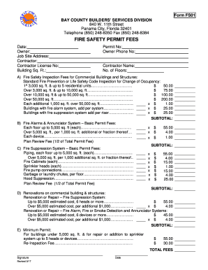Fillable Online fire safety permit fees - Bay County Fax Email Print ...