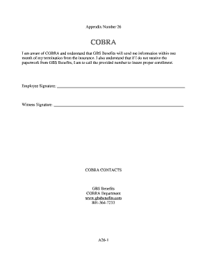 Fillable Online AP.26 COBRA Notification Fax Email Print - pdfFiller