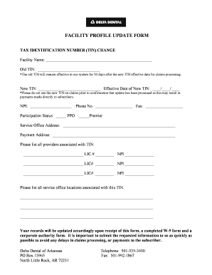 Fillable Online TIN CHANGE FORM Fax Email Print - pdfFiller