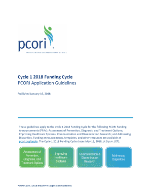 Fillable Online Cycle 1 2018 Funding Cycle PCORI Application Guidelines ...