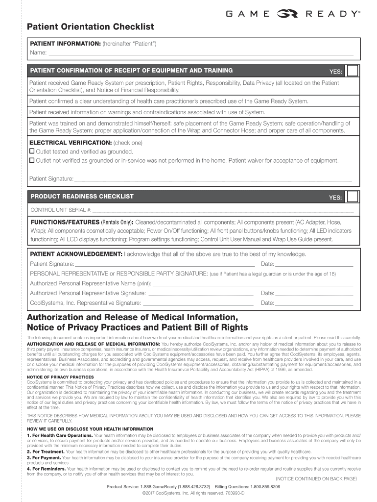 Fillable Online Patient Orientation Checklist Fax Email Print - pdfFiller