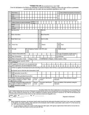Fillable Online No Pan Declaration - Form 60 Fax Email Print - pdfFiller