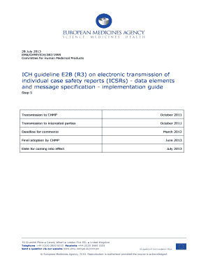 Fillable Online E2B (R3) Step 5 Electronic transmission of individual ...