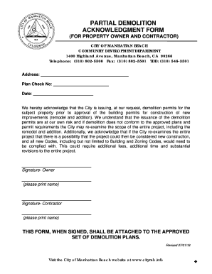 Fillable Online Demolition Permit Acknowledgement.docx Fax Email Print ...