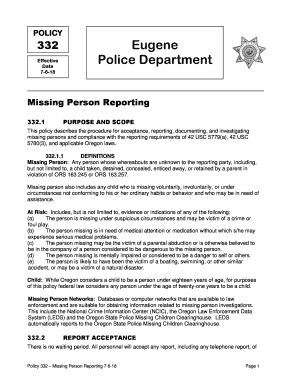 Fillable Online 332 Missing Person Reporting Fax Email Print - pdfFiller