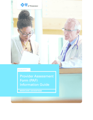 Fillable Online MA Provider Assessment Form (PAF) Information Guide. MA Provider Assessment Form ...