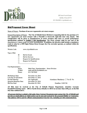 Fillable Online Bid/Proposal Cover Sheet Fax Email Print - pdfFiller