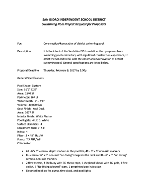 Fillable Online Swimming Pool Project Request for Proposals Fax Email ...