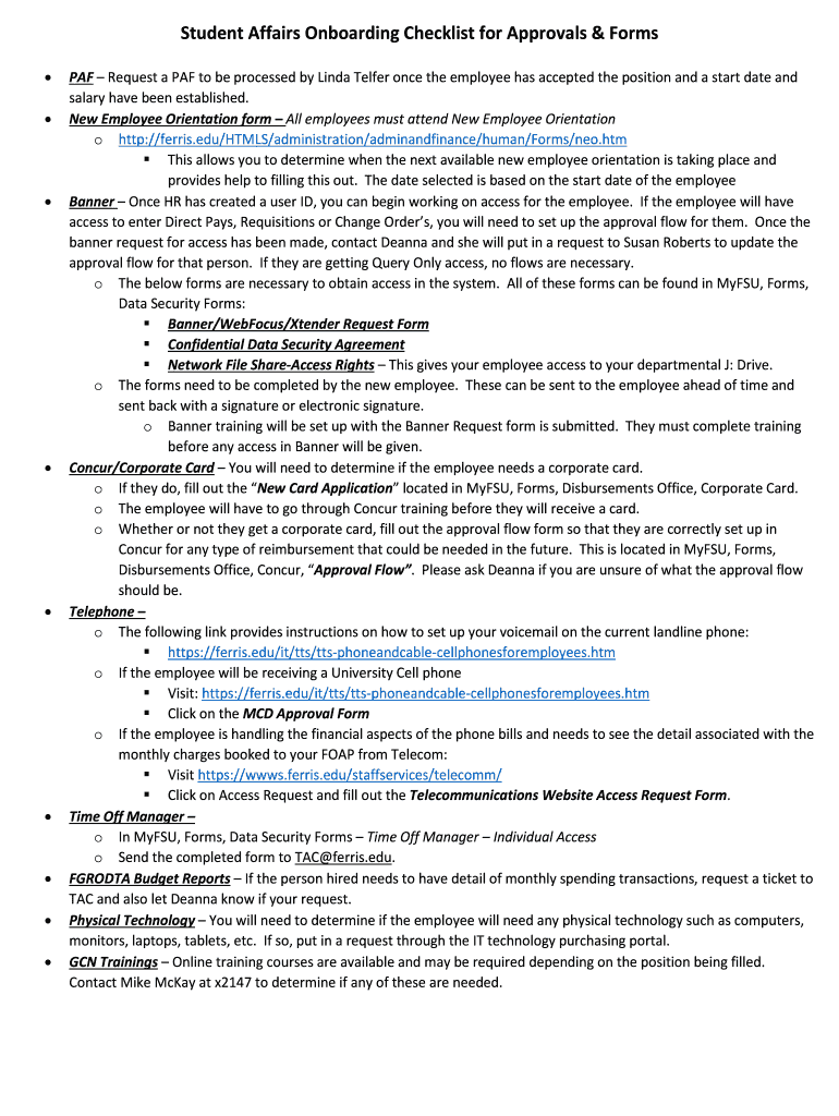 Fillable Online Completing the Onboarding Request Form Fax Email Print ...