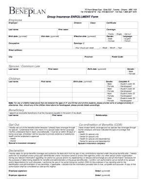 Fillable Online Beneplan Enrollment Form English.doc Fax Email Print ...