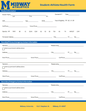 Fillable Online Student-Athlete Health Form Fax Email Print - pdfFiller