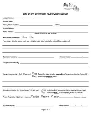Fillable Online Utility Adjustment Request Form Blank rev ucs2017 1 ...