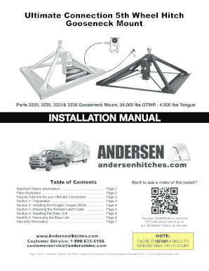 Fillable Online Ultimate Connection 5th Wheel Hitch Gooseneck Mount Fax Email Print - pdfFiller