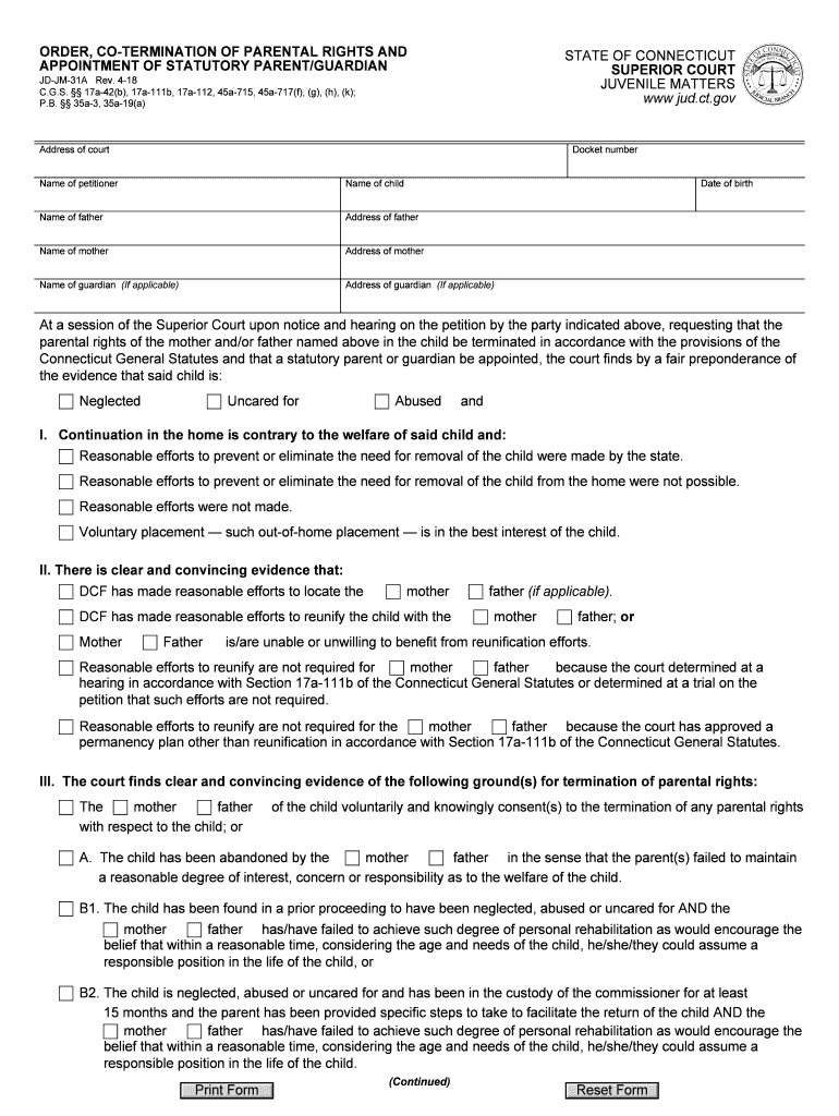 CT JD-JM-31A 2018-2022 - Complete Legal Document Online | US Legal Forms