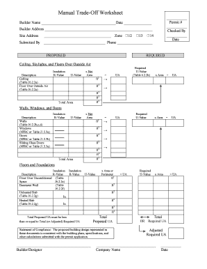 Fillable Online Manual Trade-Off Worksheet Fax Email Print - pdfFiller