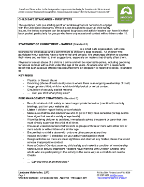 Fillable Online CHILD SAFE STANDARDS - landcarevic.org.au Fax Email ...