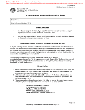 Fillable Online Passporting - Cross Border Services Notification Form ...