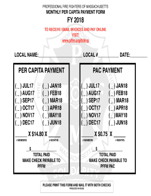 Fillable Online MONTHLY PER CAPITA PAYMENT FORM Fax Email Print - pdfFiller