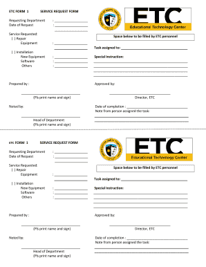Fillable Online ETC FORM 1 Fax Email Print - pdfFiller