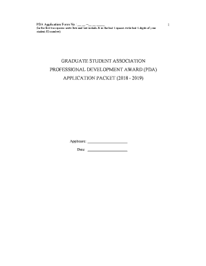 Fillable Online PDA Application Form No Fax Email Print - pdfFiller