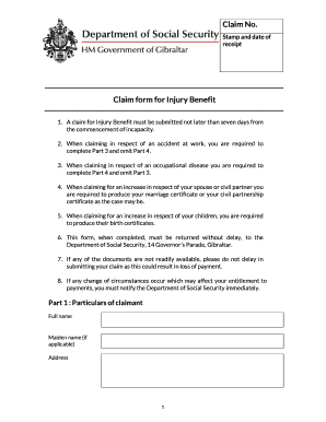 Fillable Online Injury Benefit - claim form.docx Fax Email Print ...