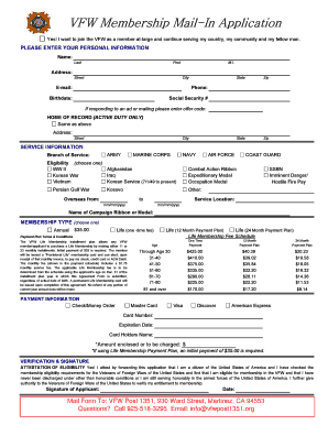 Fillable Online I want to join the VFW as a member-at-large and ...