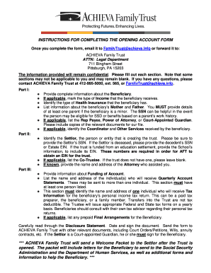 Achieva Family Trust Forms - Fill Online, Printable, Fillable, Blank ...