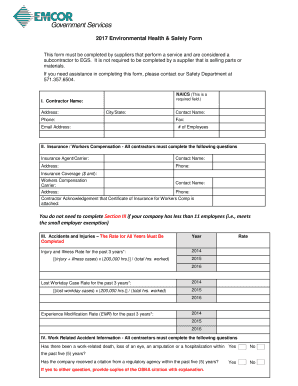 Fillable Online Contractor Environment, Health & Safety Qualification ...
