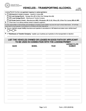 Fillable Online VEHICLESTRANSPORTING ALCOHOL. licensing form Fax Email ...