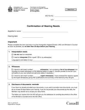 Fillable Online irb-cisr gc Forms - Immigration and Refugee Board of ...